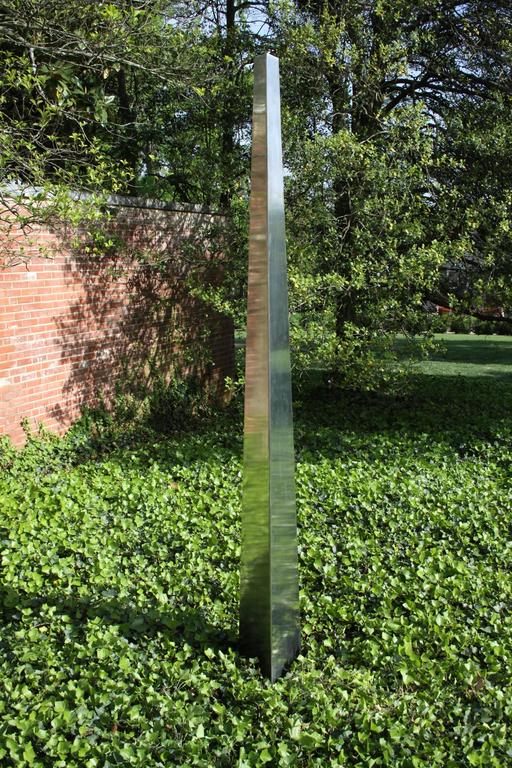Large Stainless Steel Triangular Obelisk Sculpture, Garden or Yard at ...