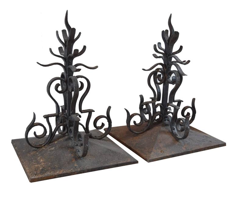 Pair of Wrought Iron Decorative Finials For Sale at 1stDibs