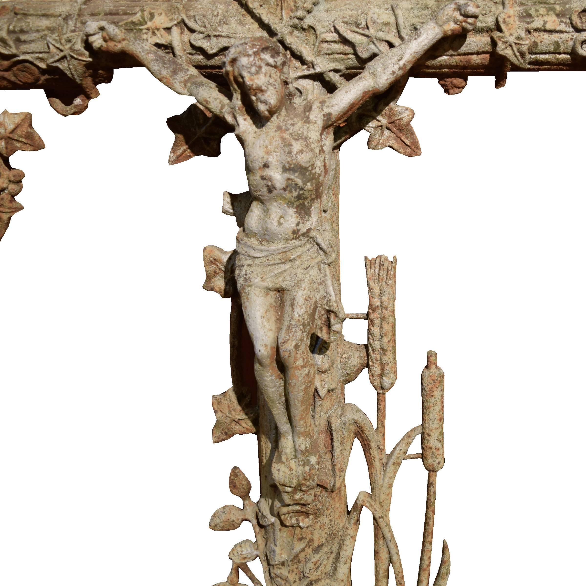 French Cast Iron Crucifix at 1stDibs