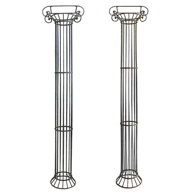 Pair of French Wrought Iron Columns For Sale at 1stDibs