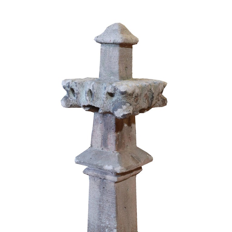 Pair of Carved Stone Crocketed Finials For Sale at 1stDibs