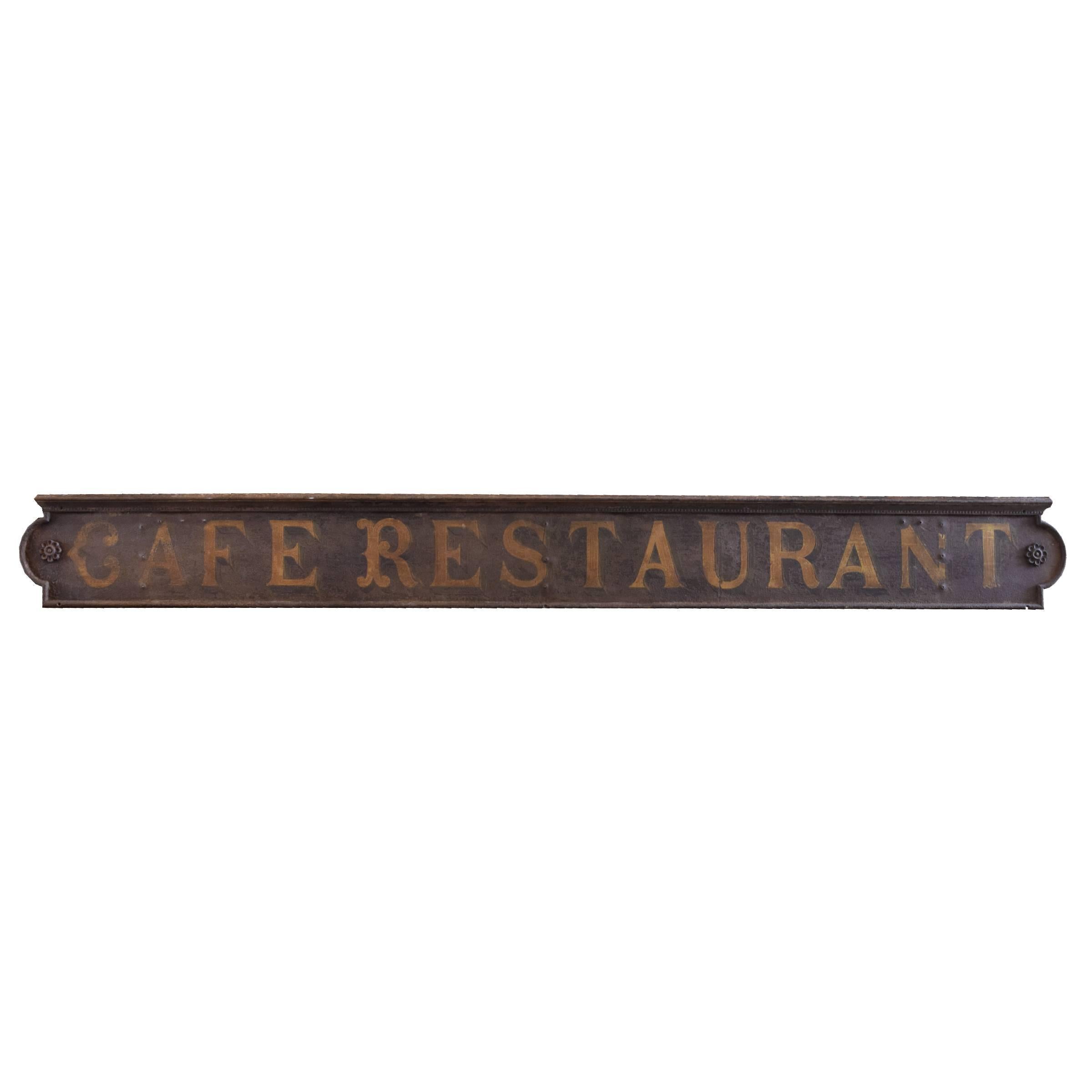 French Iron 'Cafe Restaurant' Sign at 1stDibs