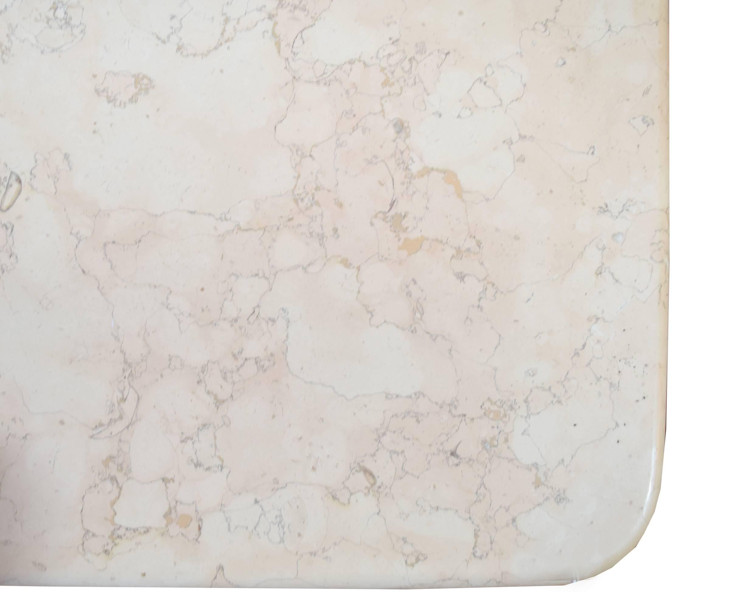 Italian Wood and Marble Counter with Drawers at 1stDibs