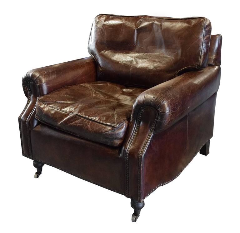 Pair of Italian Leather Club Chairs at 1stDibs