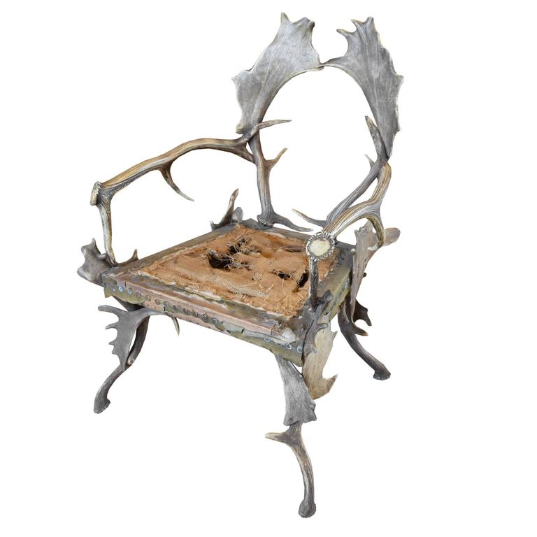 Bavarian Antler Chair from a Hunting Lodge at 1stDibs