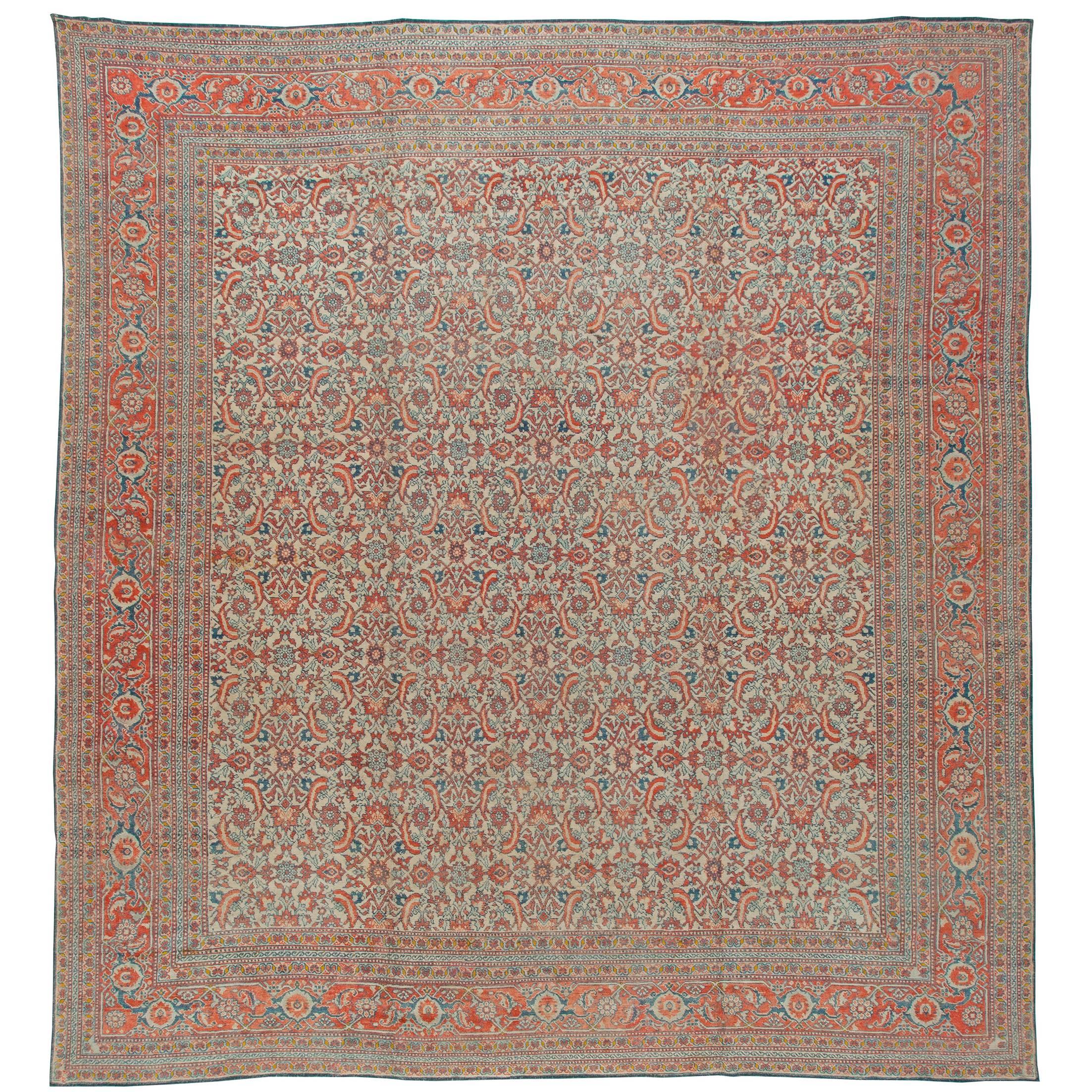 Fine Antique Indian Ivory Agra Rug For Sale at 1stDibs