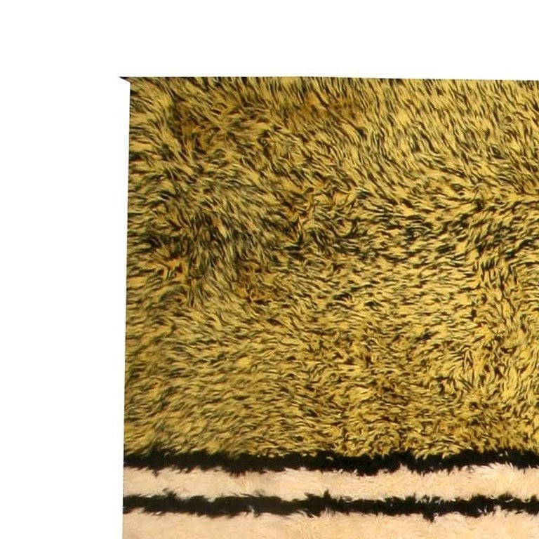 Yellow Vintage Modernist Rug at 1stDibs