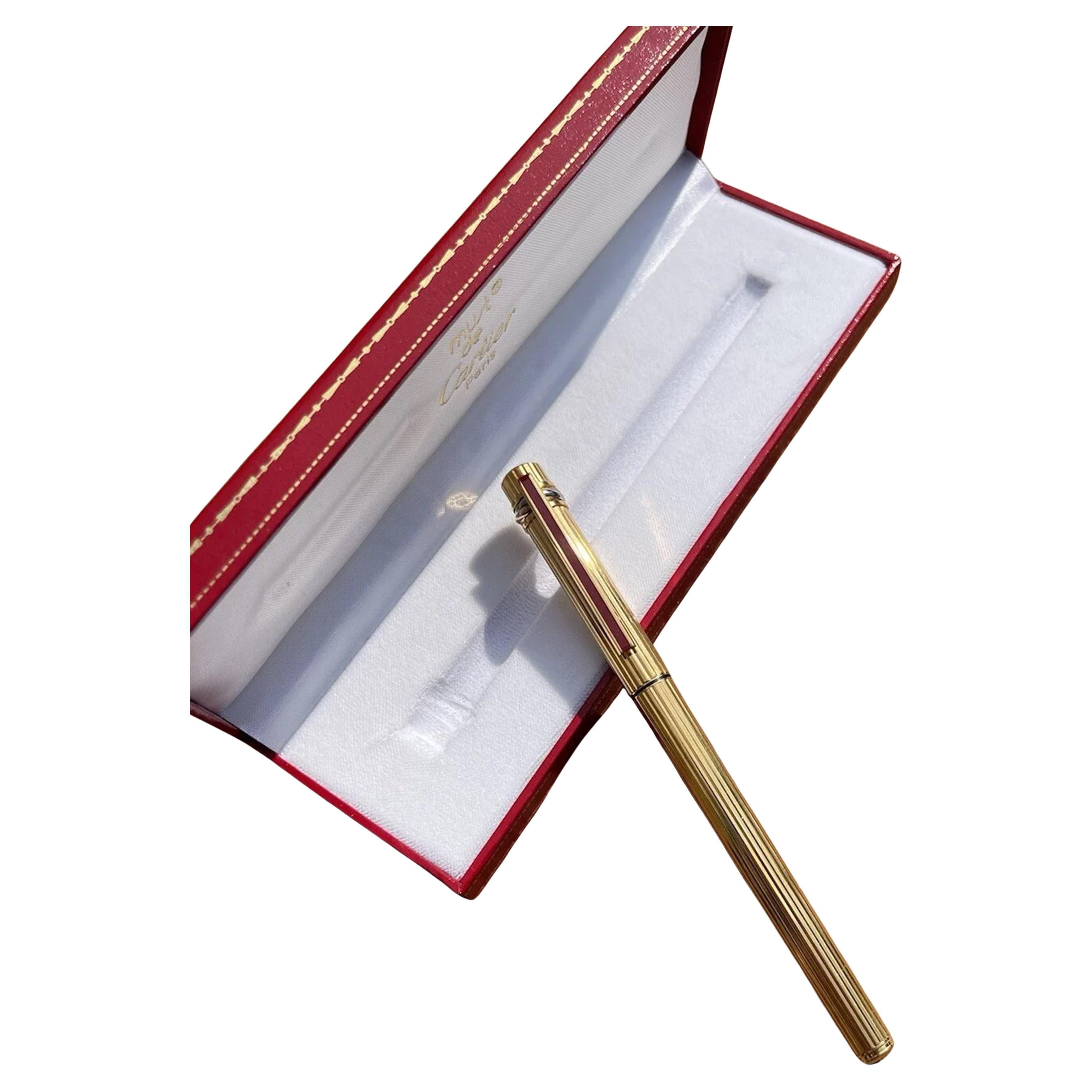Cartier 18ct Gold Plated Trinity Fountain Pen With Gold Nib in Cartier ...