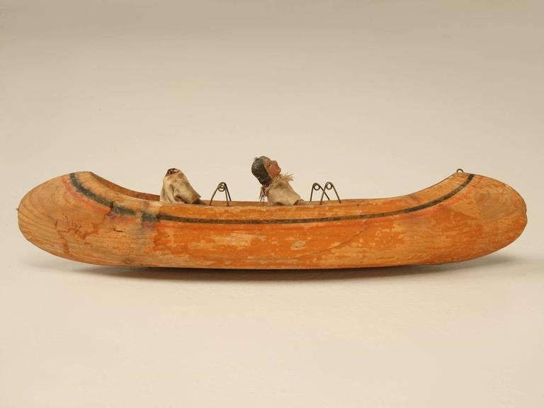 American Folk-Art Carved Wooden Canoe For Sale at 1stDibs | carved ...