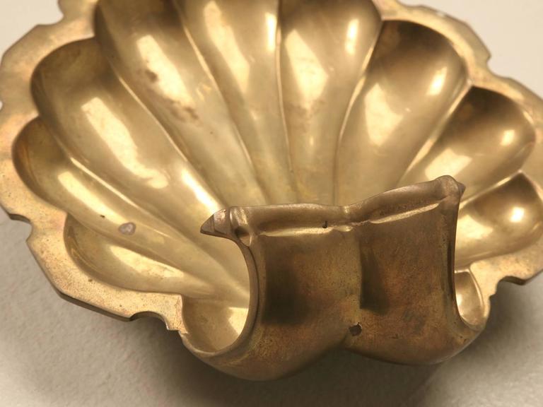 Solid Brass Footed Decorative Clamshell Dishes For Sale at 1stDibs