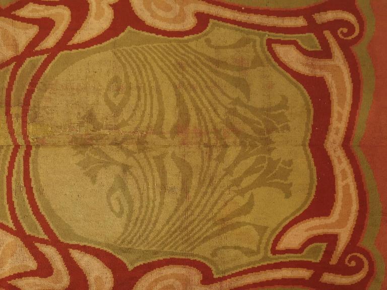 Art Nouveau, Handmade 100% Pure Wool Irish Rug at 1stDibs