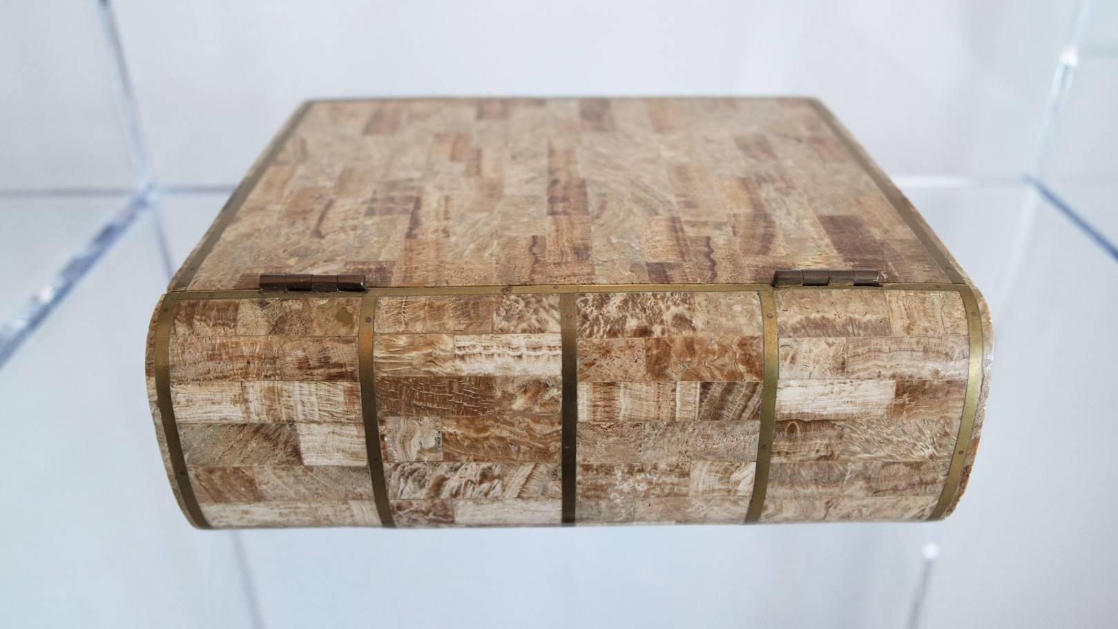 Maitland Smith Tesselated Stone Book Box at 1stDibs