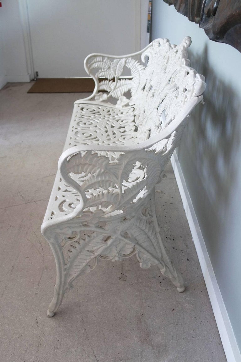 Vintage English Cast Iron "Fern Pattern" Garden Bench at 1stDibs