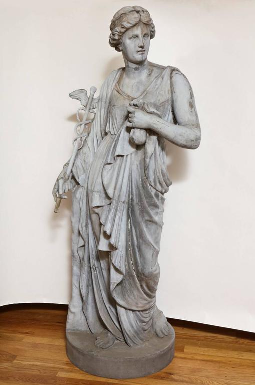 Pair of French Zinc Classical Statues Representing the Arts and ...