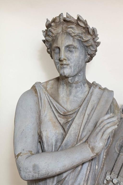Pair of French Zinc Classical Statues Representing the Arts and ...