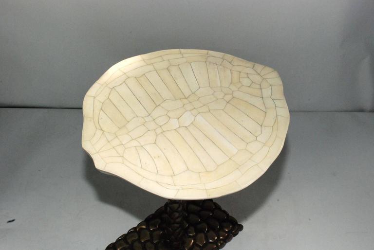 Elegant Sculptural Bone Turtle Shell Side Table at 1stDibs