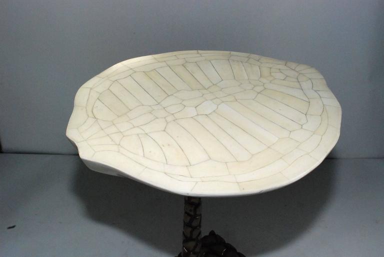 Elegant Sculptural Bone Turtle Shell Side Table at 1stDibs