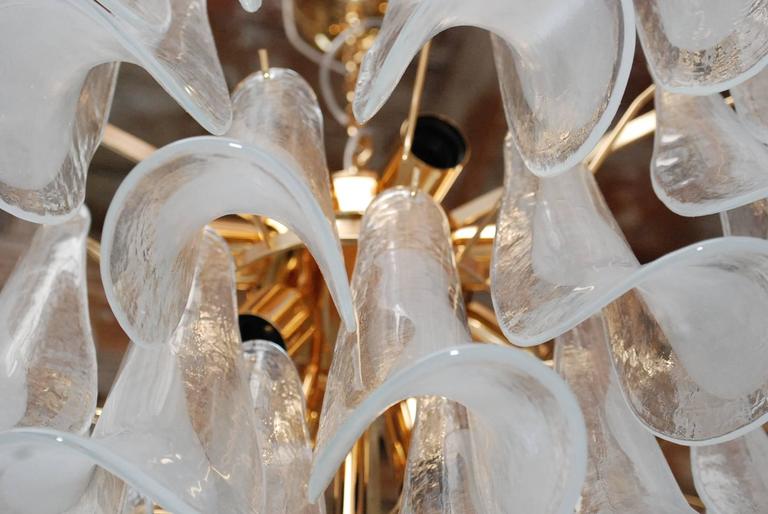 1960s Mazzega White Shell Chandelier at 1stDibs