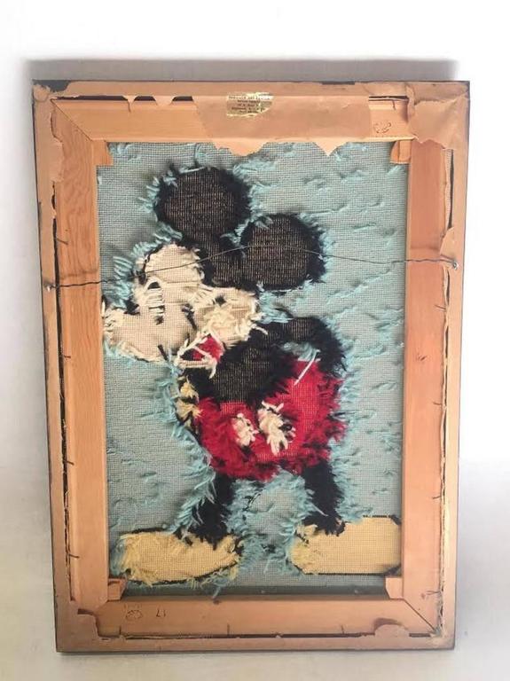 Framed Mickey Mouse Disney Needlepoint Artwork at 1stDibs