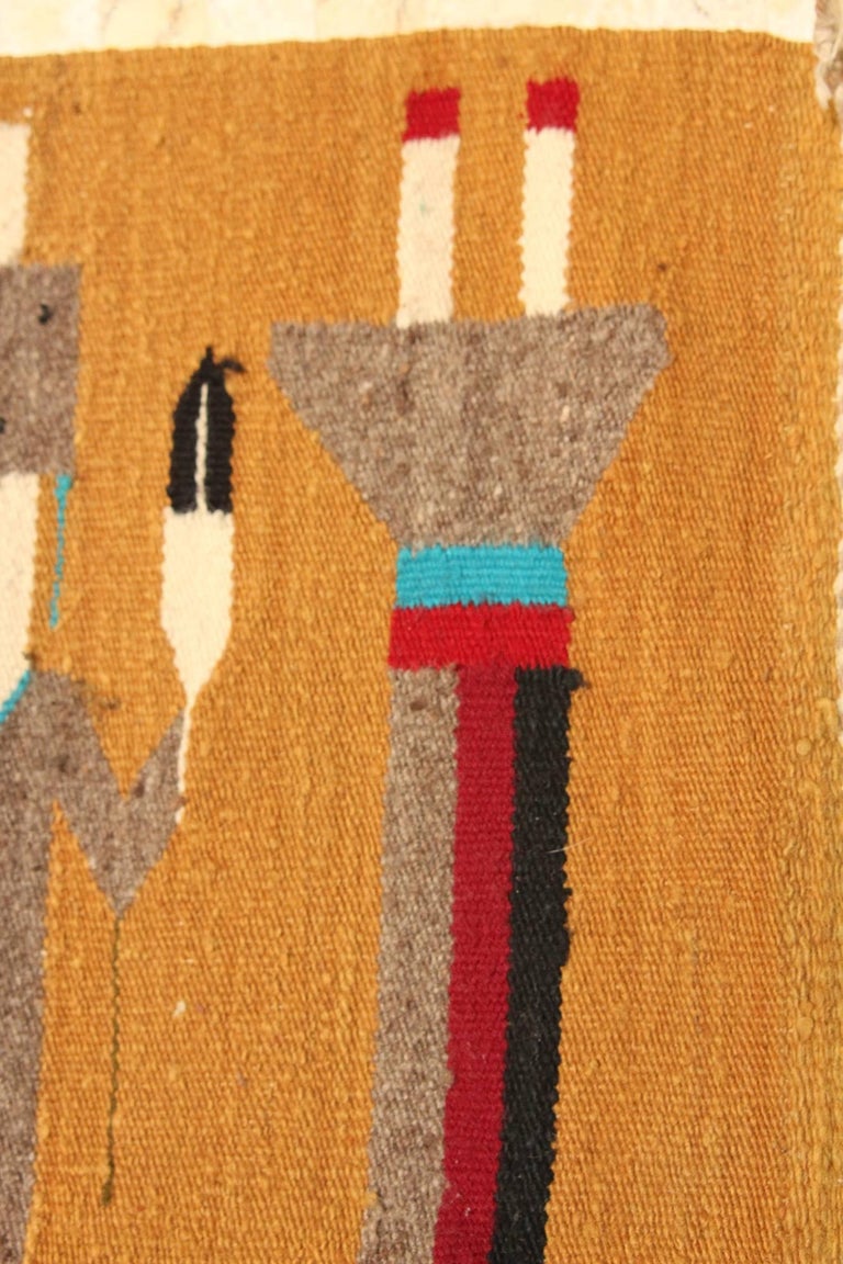 Vintage Yei Woven Navajo Rug at 1stDibs