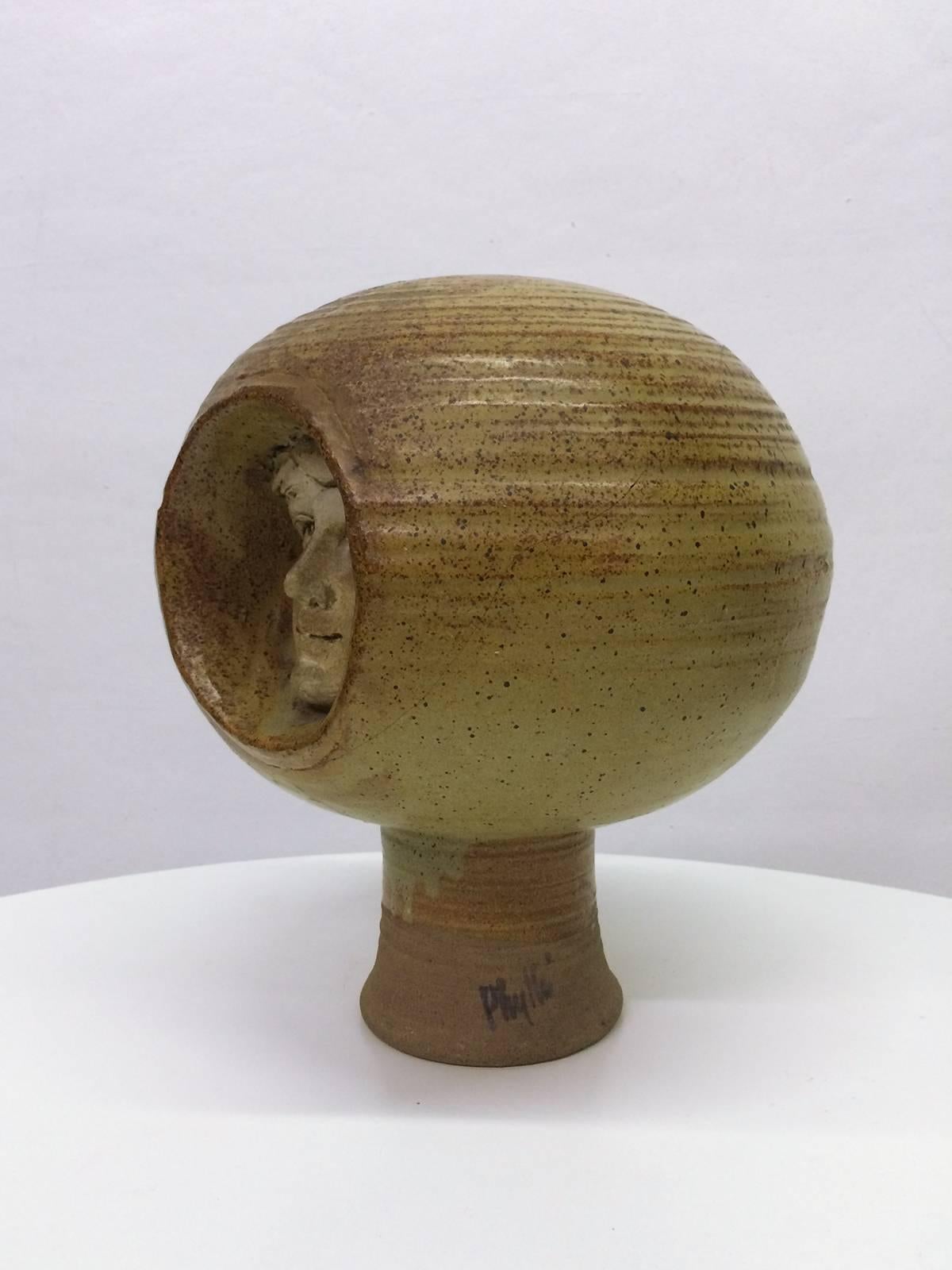 Surprising Ceramic Portrait of a Female Face at 1stDibs