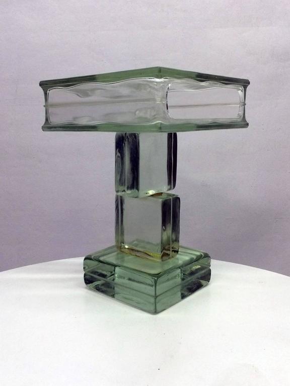 Unusual Glass Block Side Table at 1stDibs