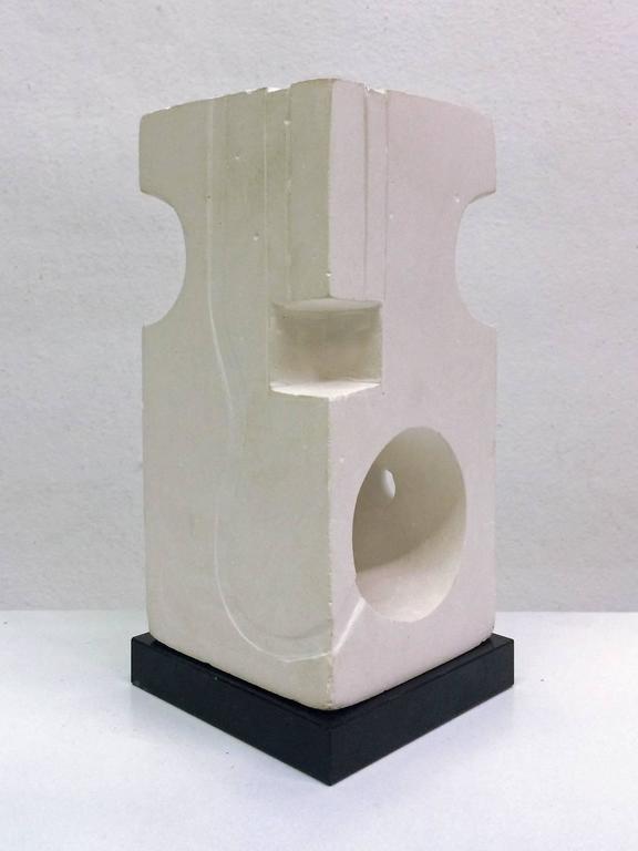 Geometric Sculpture in White Plaster at 1stDibs