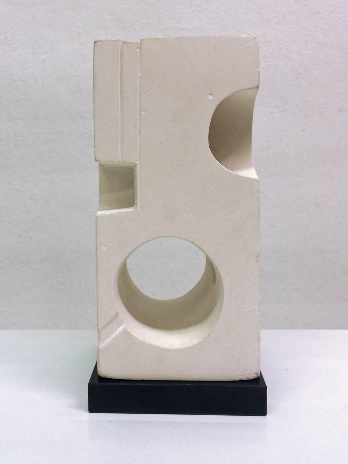 Geometric Sculpture in White Plaster at 1stdibs