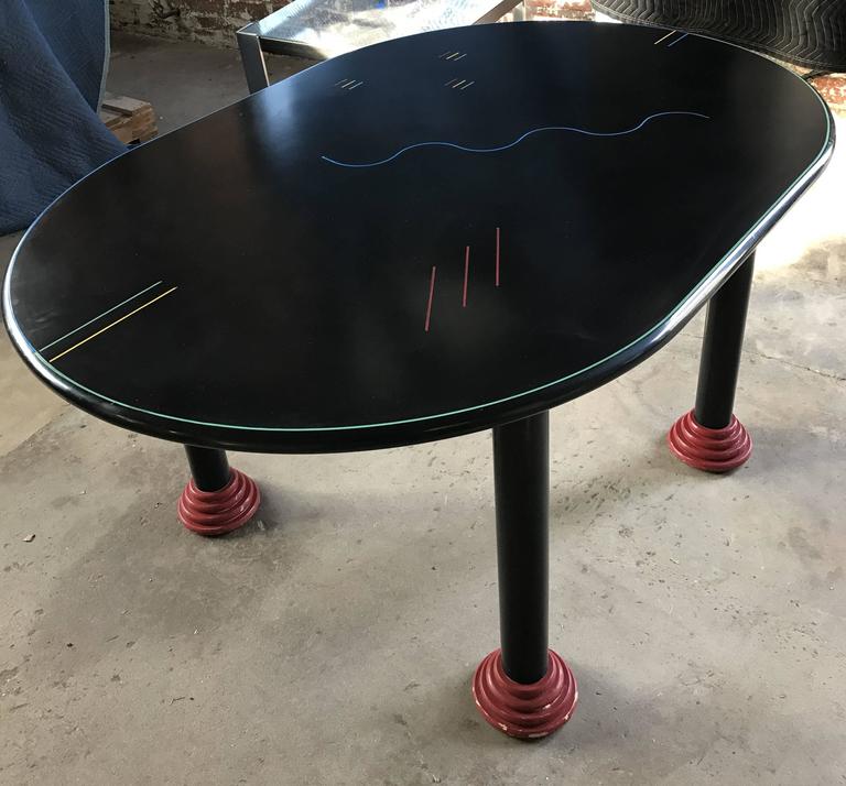 Black 1980s Style Memphis Dining Table at 1stDibs