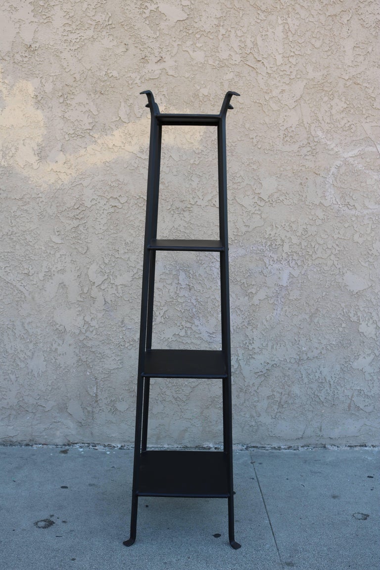 Black Metal Etagere with Graduated Shelves at 1stDibs