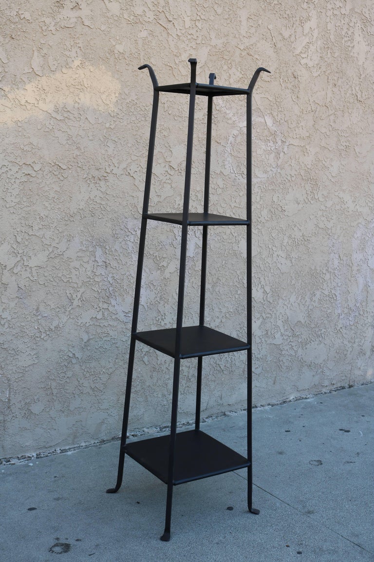 Black Metal Etagere with Graduated Shelves at 1stDibs