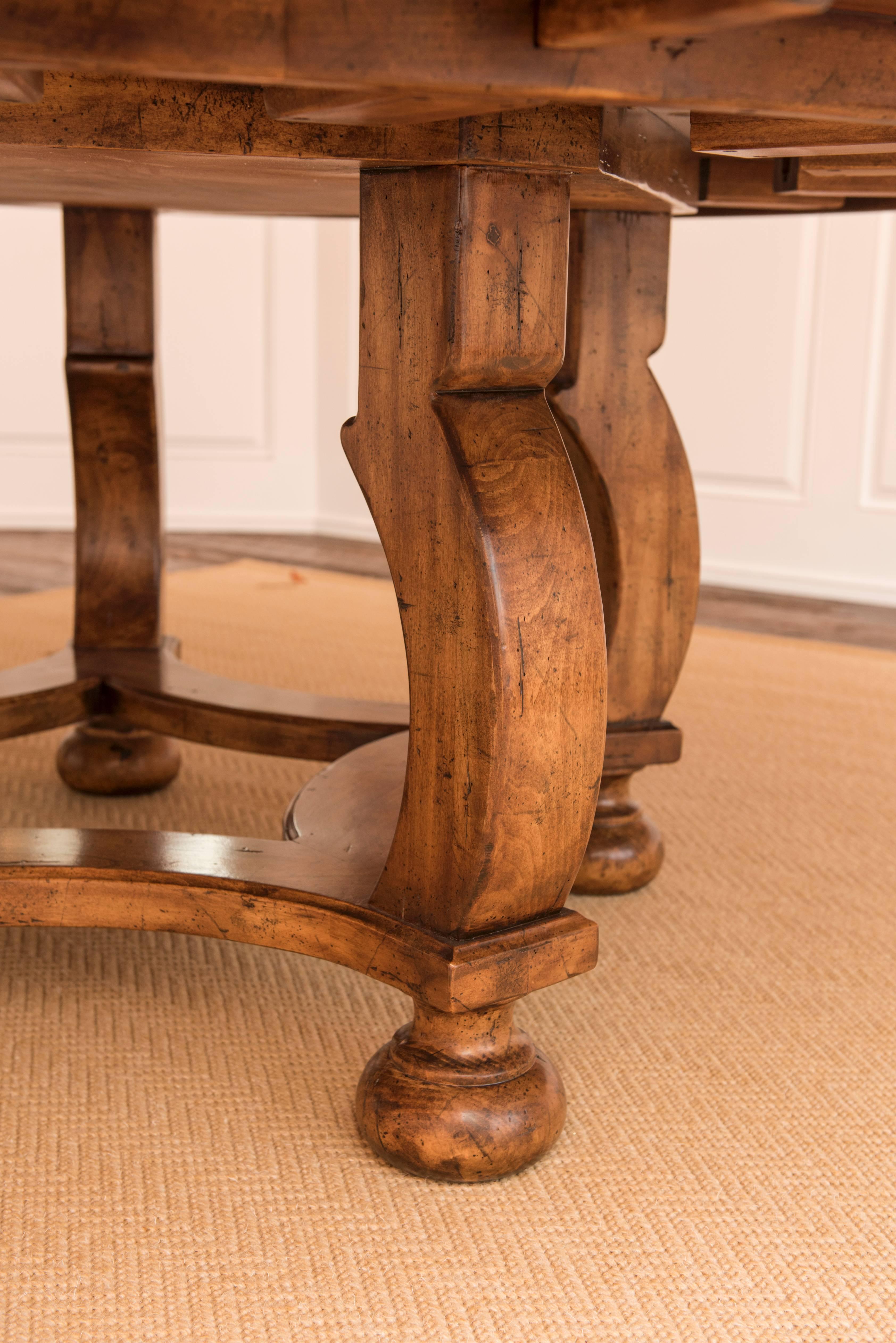 Walnut Round Dining Table at 1stDibs