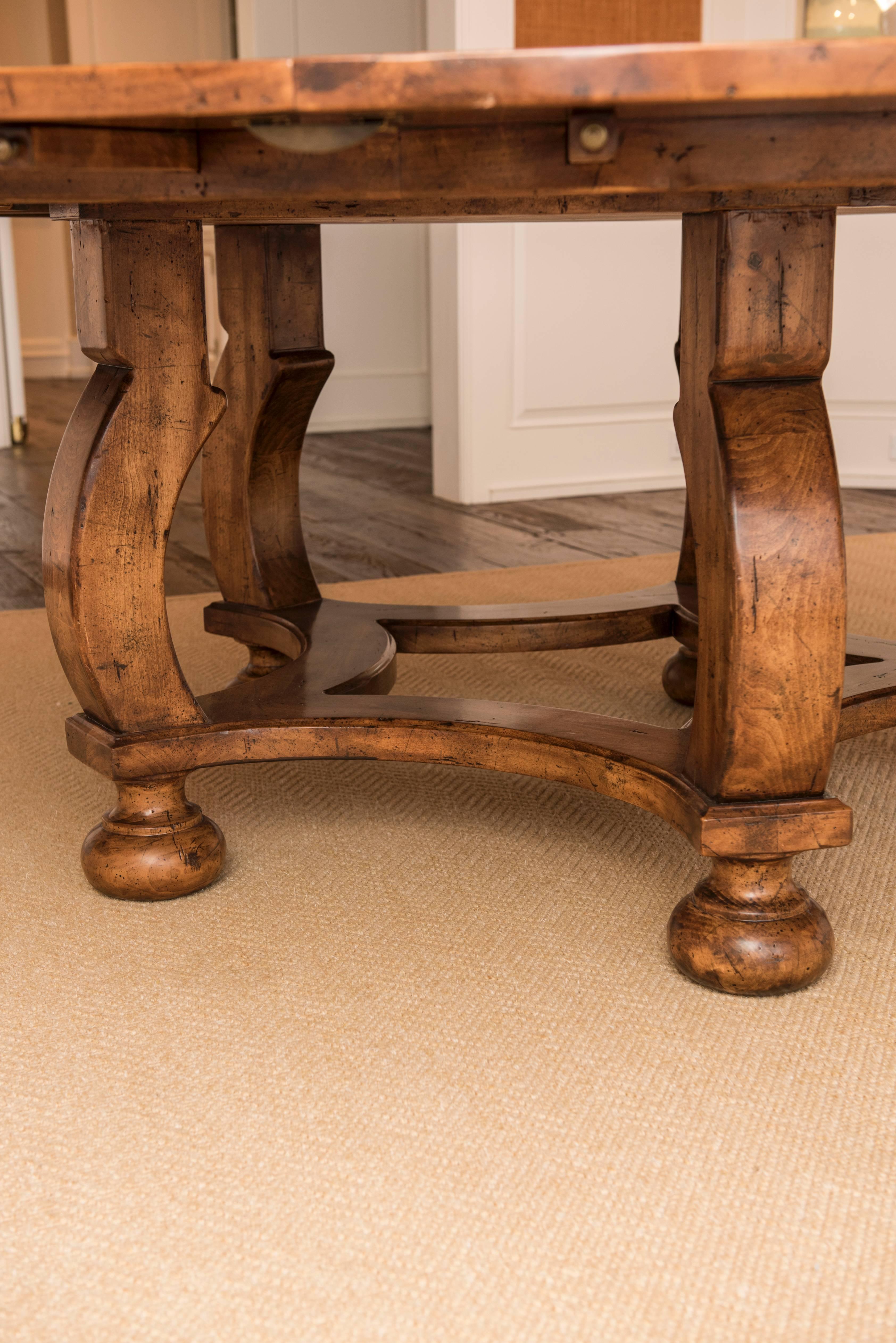 Walnut Round Dining Table at 1stDibs