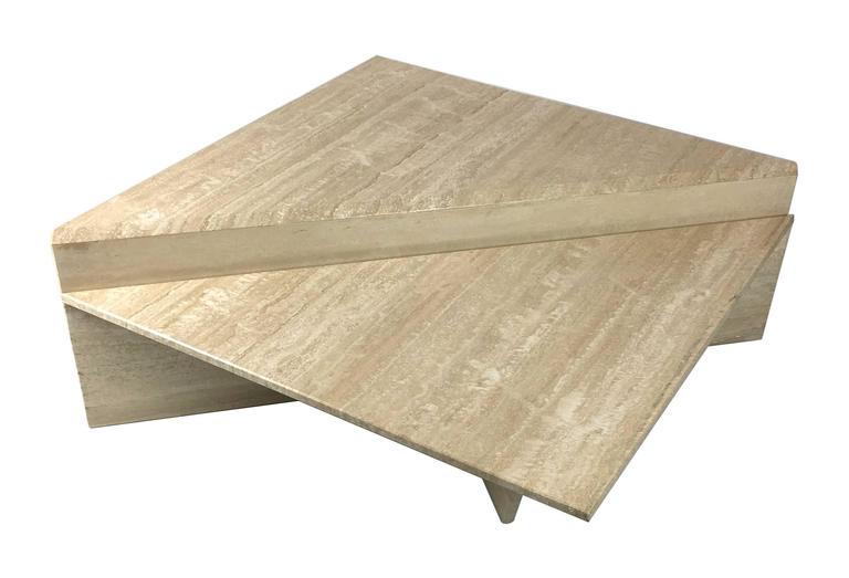 Large Sculptural Italian Travertine Bi-Level Coffee Table at 1stDibs ...