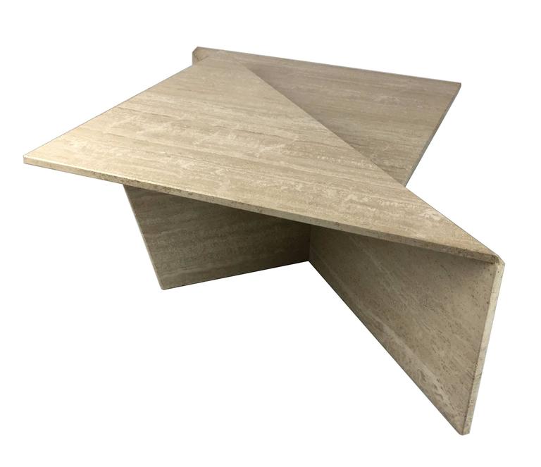 Large Sculptural Italian Travertine Bi-Level Coffee Table at 1stDibs ...