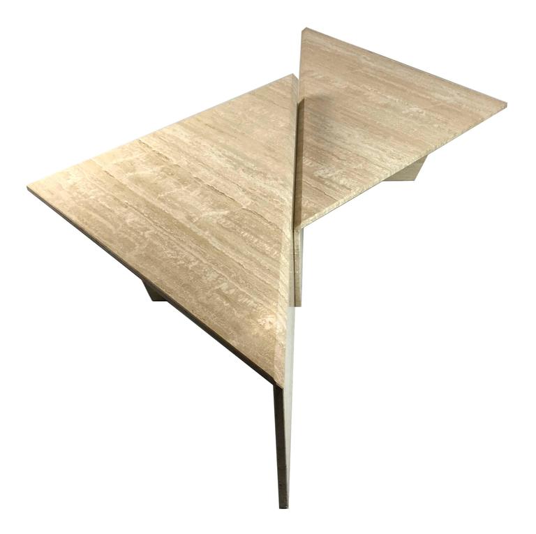 Large Sculptural Italian Travertine Bi-Level Coffee Table at 1stDibs ...