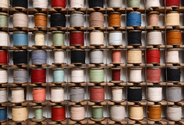 Industrial Folk Art Wool Yarn Bobbin Rack at 1stDibs