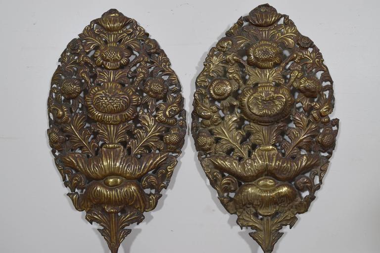 Italian Baroque Period Carved and Painted Porta Palme, Pair Original ...