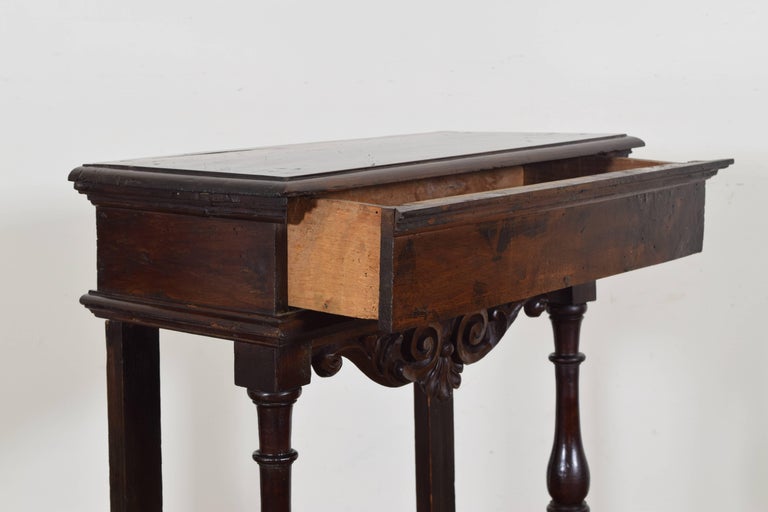Italian Late Baroque Style Walnut Shallow Console, 19th Century at 1stDibs