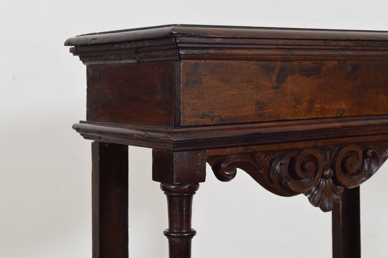 Italian Late Baroque Style Walnut Shallow Console, 19th Century at 1stDibs