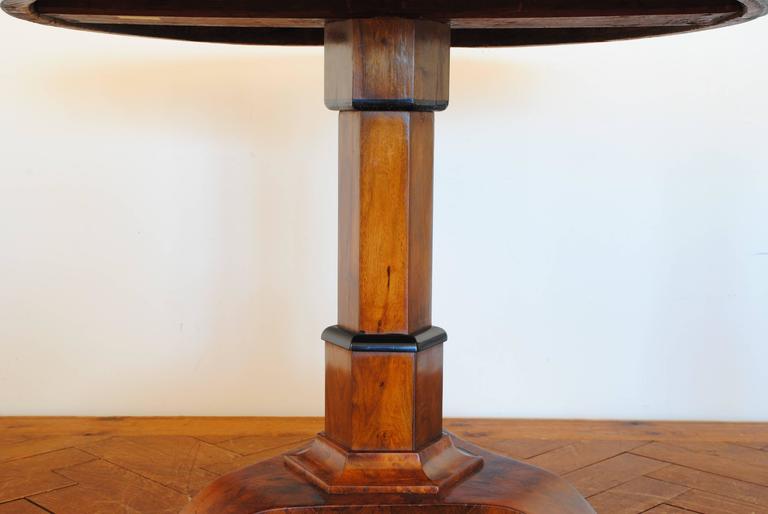 German, Figured Walnut and Ebonized Biedermeier Center Table at 1stDibs