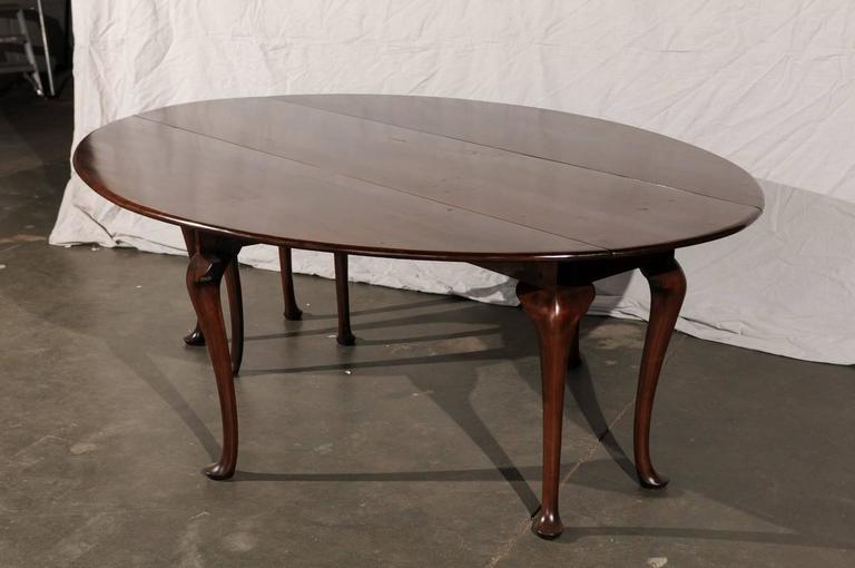 Large 20th Century Queen Anne Style Gateleg Dining Table at 1stDibs