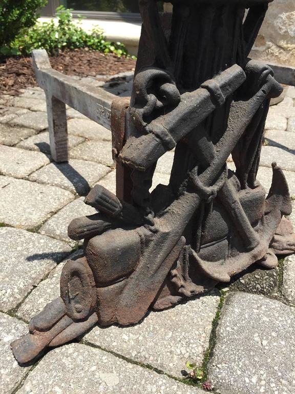 19th Century English Iron Sailor Andirons with Nautical Motifs at 1stDibs
