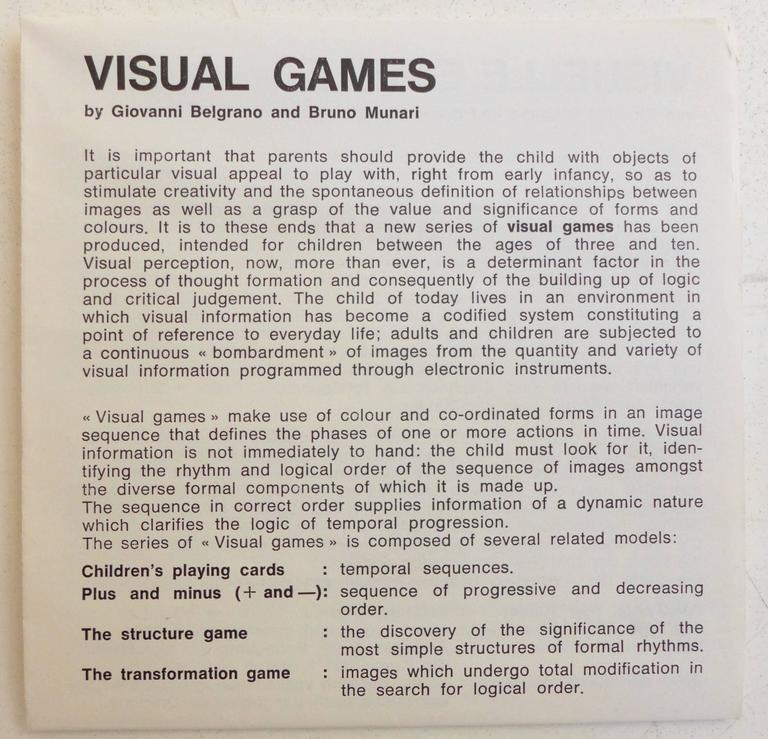 Visual Games by Bruno Munari for Danese at 1stDibs | bruno munari games