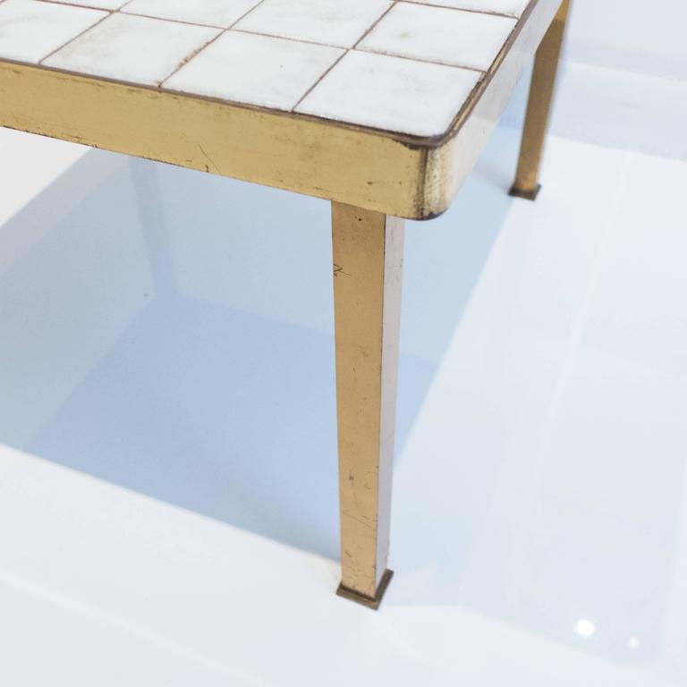 Mid-Century Ceramic Tile Side Table For Sale at 1stDibs
