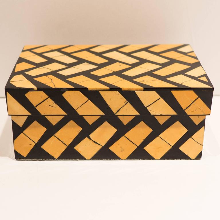 R and Y Augousti Bamboo Inlay Box at 1stDibs