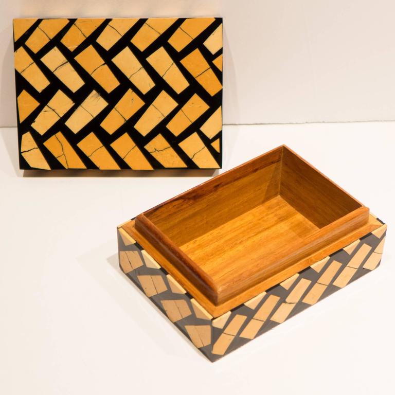 R and Y Augousti Bamboo Inlay Box at 1stDibs