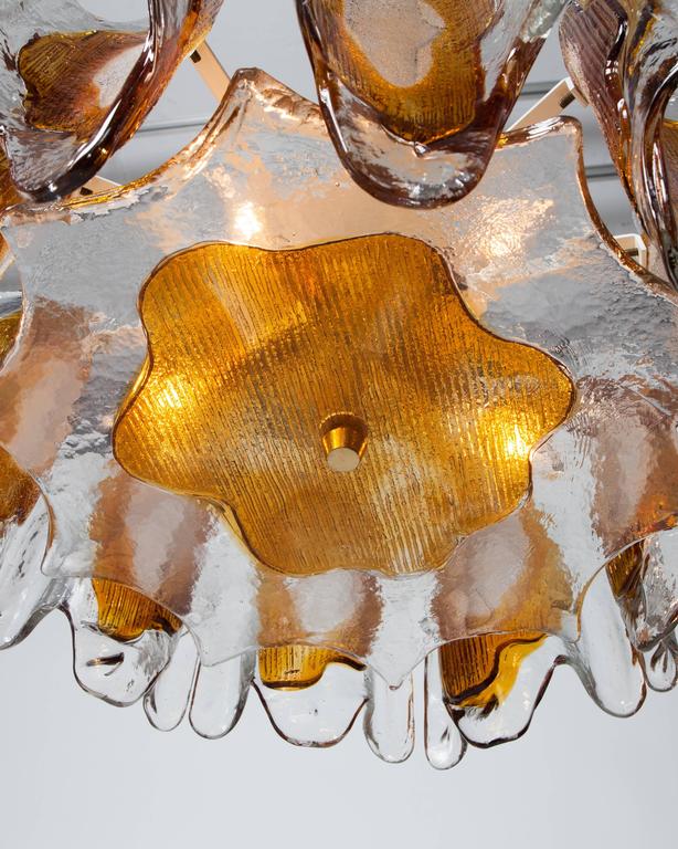 Kalmar Textured Orange Glass Chandelier, Circa 1970 For Sale at 1stDibs