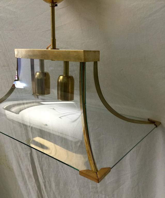 Mid Century Italian Glass Light Fixture For Sale at 1stDibs
