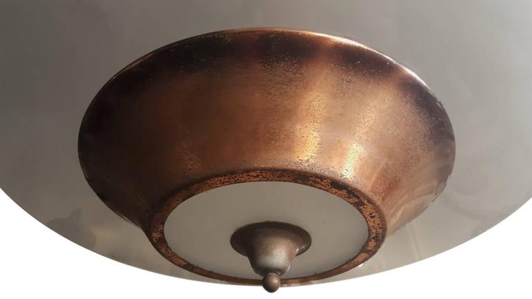 Copper and Glass Light Fixture For Sale at 1stDibs
